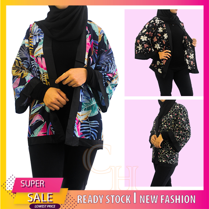 ( HARGA BORONG ) CARDIGAN PEREMPUAN BUNGA / CARDIGAN KIMONO / JACKET ...